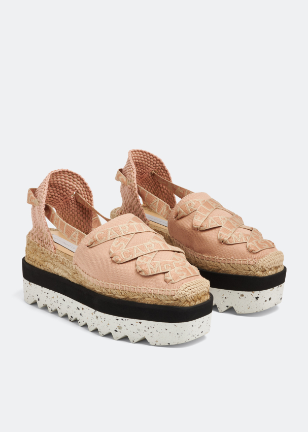 Stella McCartney Gaia canvas wedge espadrilles for Women - Pink in UAE ...