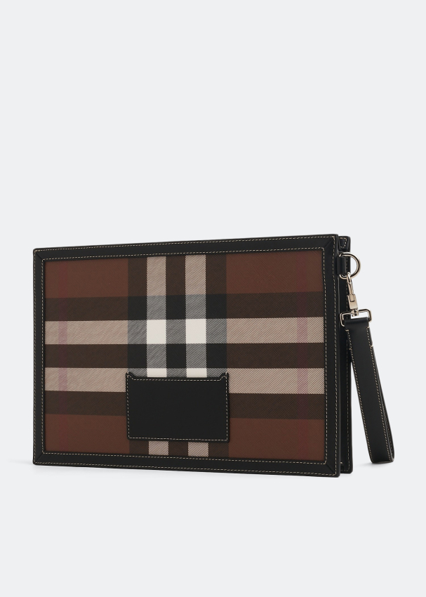 Burberry Check and leather pouch for Men - Brown in UAE | Level Shoes