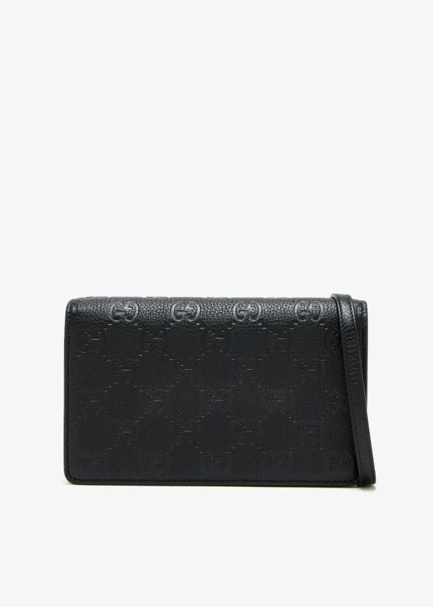 Gucci GG Emblem super mini shoulder bag for Women - Black in Bahrain ...