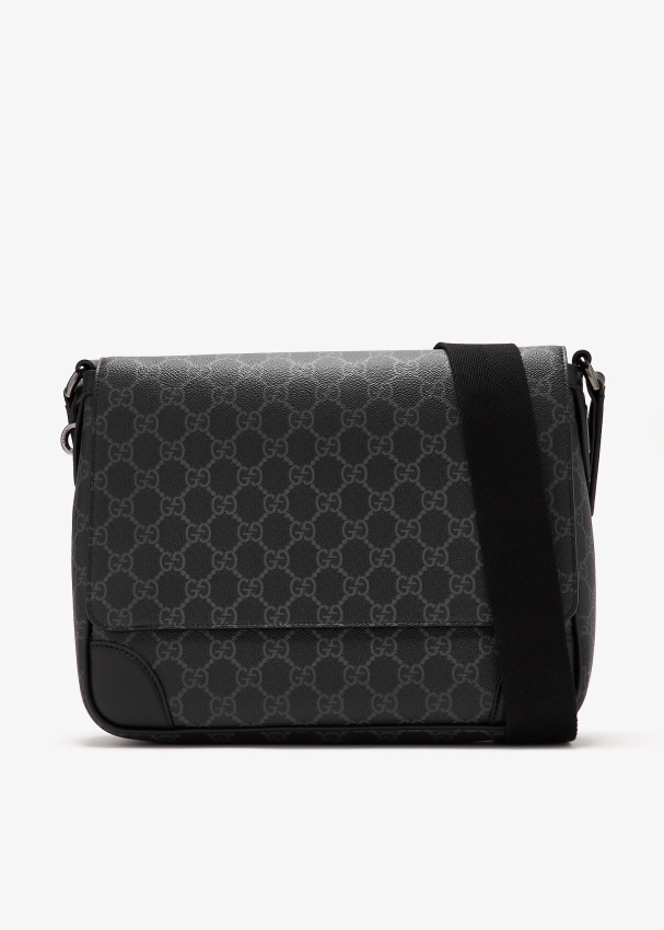 Gucci GG Emblem medium crossbody bag for Men - Black in Bahrain | Level ...