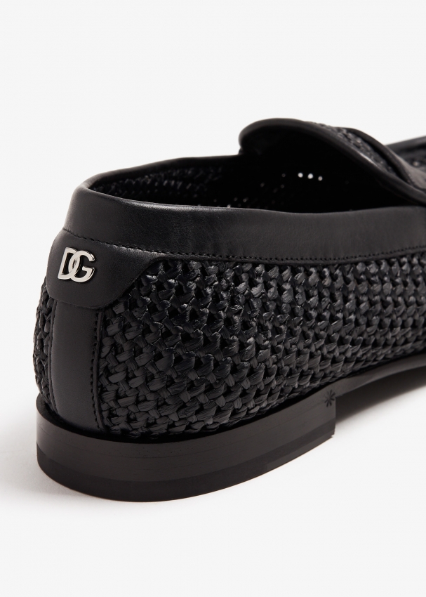 Dolce&Gabbana Woven raffia loafers for Men - Black in KSA | Level Shoes