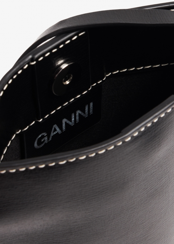 Ganni Small Banner crossbody bag for Women - Black in UAE | Level Shoes