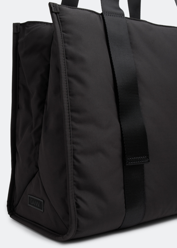 Ganni Medium Tech tote bag for Women - Black in KSA | Level Shoes