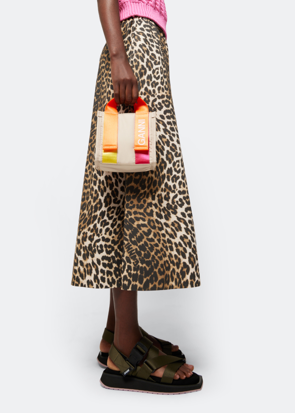 Ganni Mini Tech tote bag for Women - Beige in UAE | Level Shoes