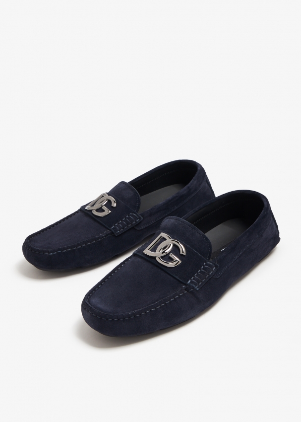 Dolce&Gabbana Suede drivers for Men - Blue in UAE | Level Shoes