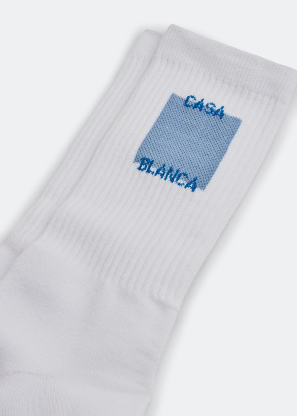 Casablanca Paris Casa logo socks for Men - White in UAE | Level Shoes