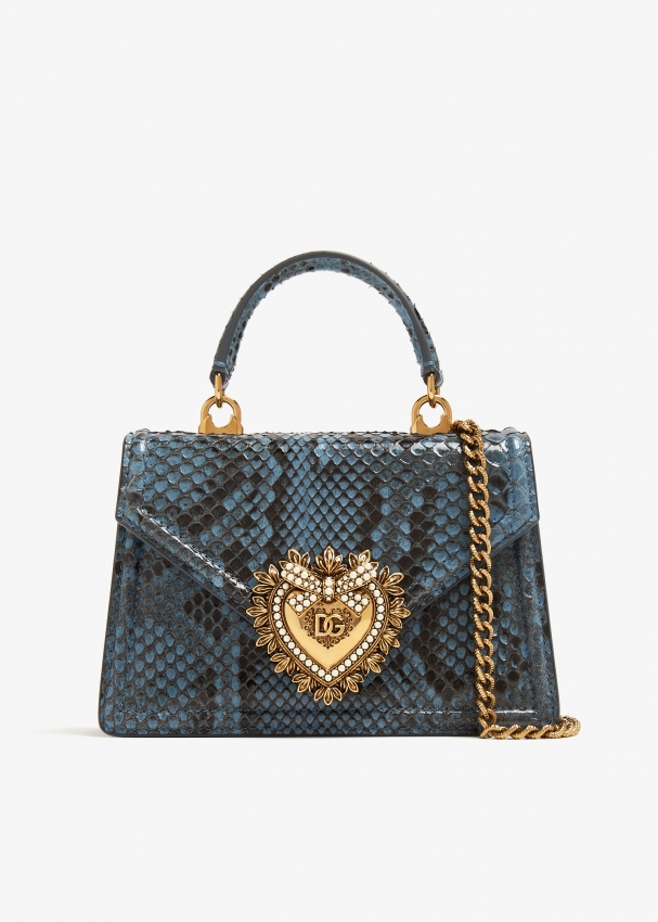 Dolce&Gabbana Devotion small bag for Women - Blue in UAE | Level Shoes