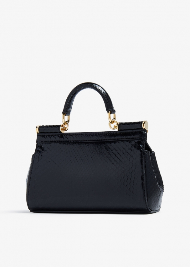 Dolce&Gabbana Small Sicily python bag for Women - Black in UAE | Level ...
