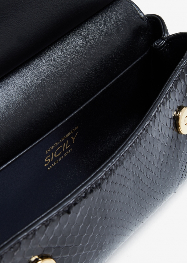 Dolce&Gabbana Small Sicily python bag for Women - Black in UAE | Level ...