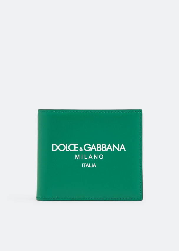 Dolce&Gabbana Logo bifold wallet for Men - Green in Kuwait | Level Shoes