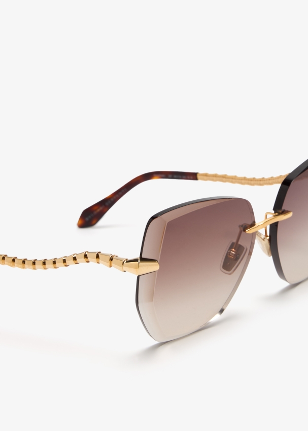 BVLGARI Serpenti Viper geometric sunglasses for Women - Gold in UAE ...
