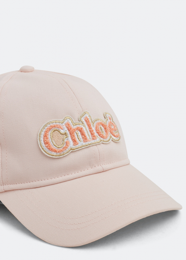 Chloé Logo-embroidered cap for Girl - Pink in UAE | Level Shoes