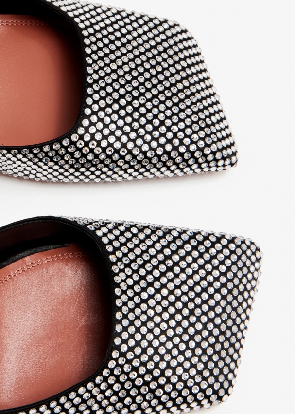 Amina Muaddi Charlotte crystal pumps for Women - Black in UAE | Level Shoes