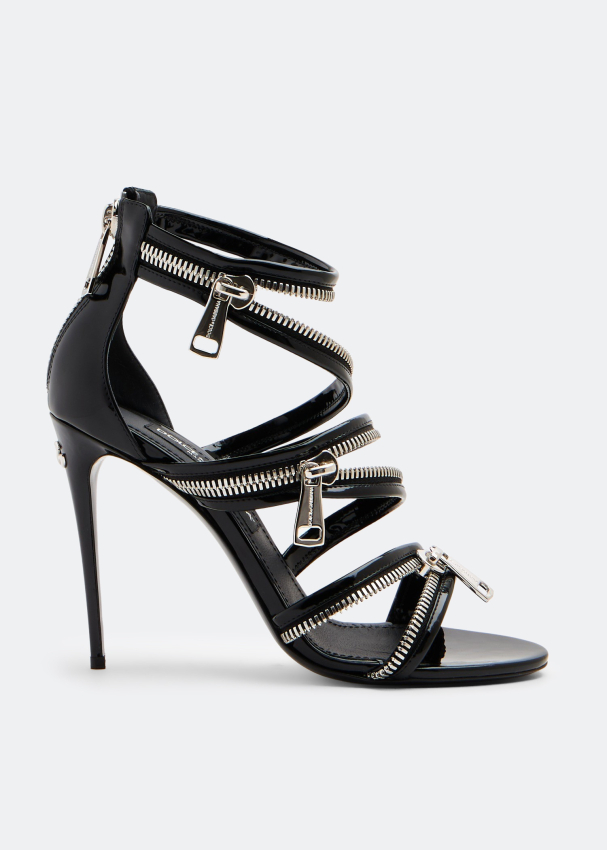 Dolce&Gabbana Keira zipper heel sandals for Women - Black in Qatar ...