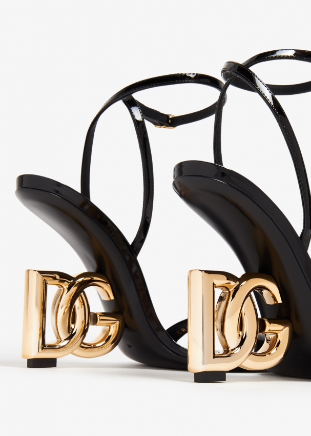 Dolce&Gabbana DG patent leather sandals for Women - Black in UAE ...