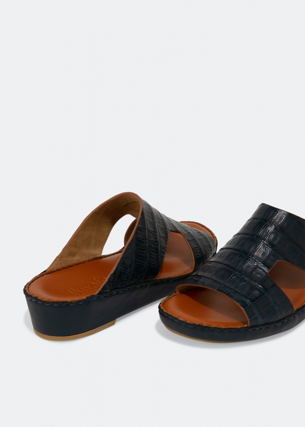 Private Collection Arca leather sandals for Men - Blue in UAE | Level Shoes