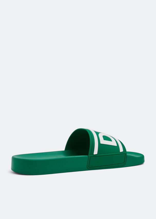 Dolce&Gabbana DG logo slides for Men - Green in KSA | Level Shoes