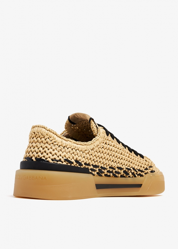 Dolce&Gabbana New Roma macramé raffia sneakers for Men - Beige in UAE ...