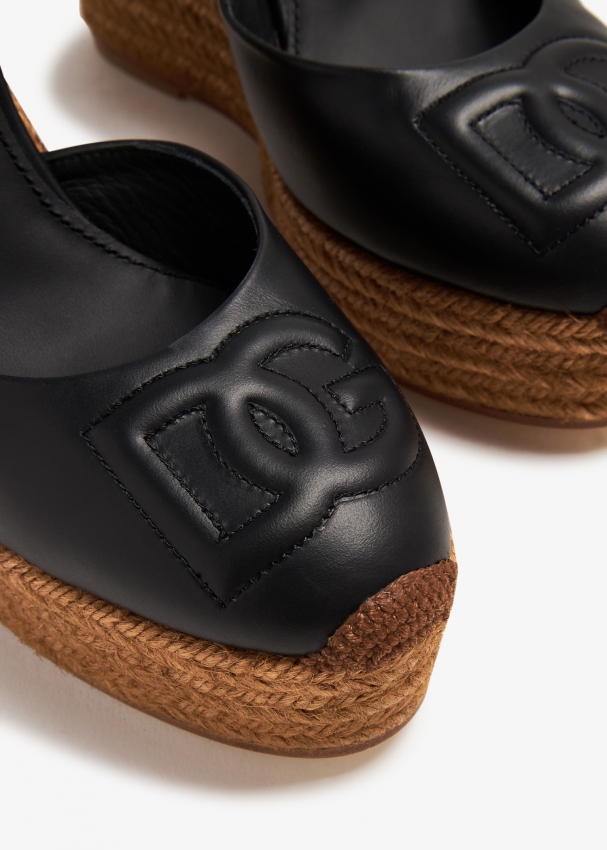 Dolce&Gabbana DG logo wedge sandals for Women - Black in UAE | Level Shoes