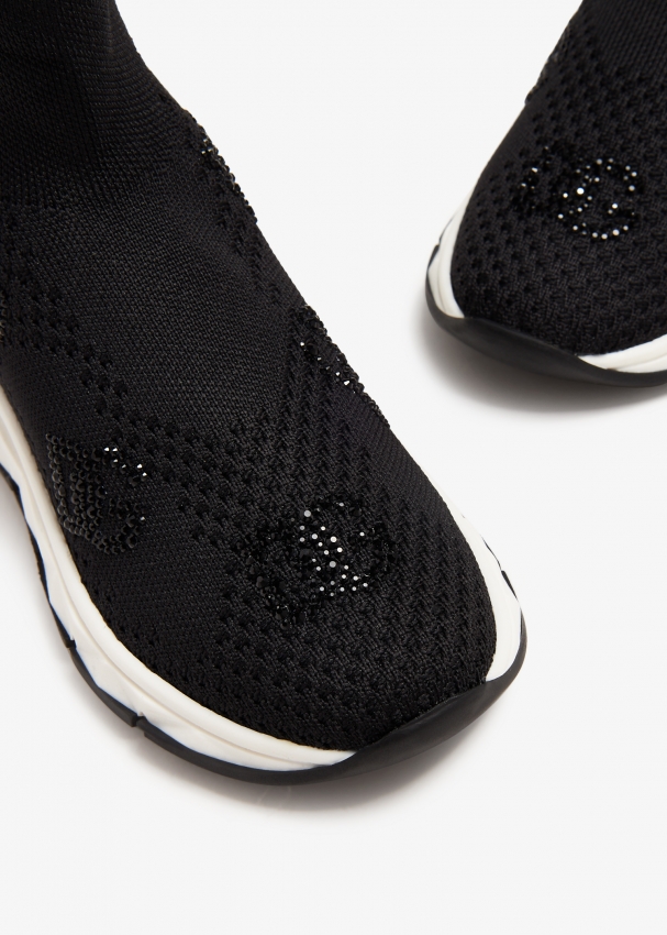 Dolce&Gabbana DG strass sneakers for Girl - Black in UAE | Level Shoes