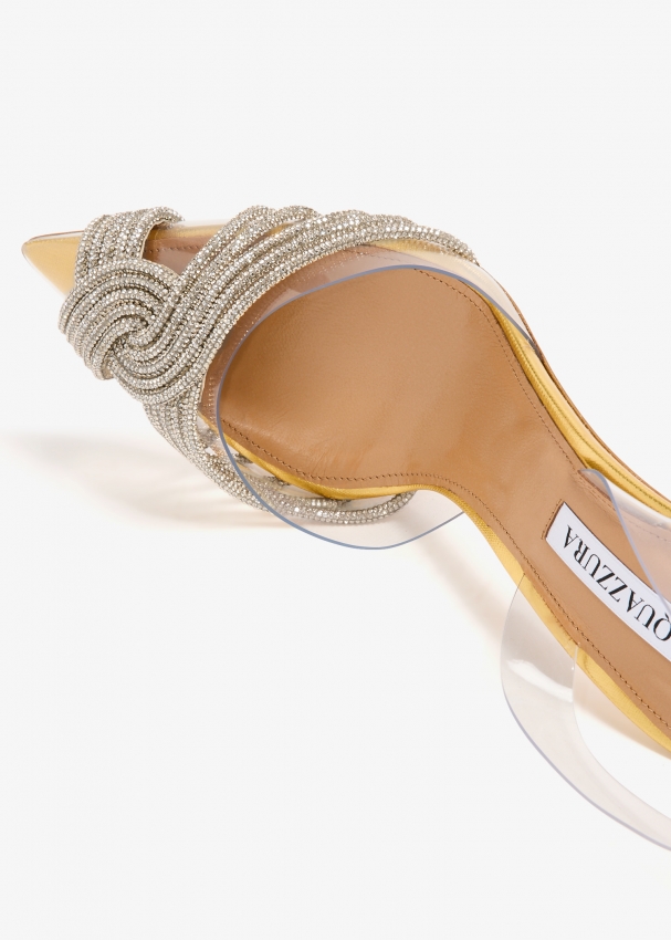 Aquazzura Gatsby sling 75 pumps for Women - Gold in UAE | Level Shoes