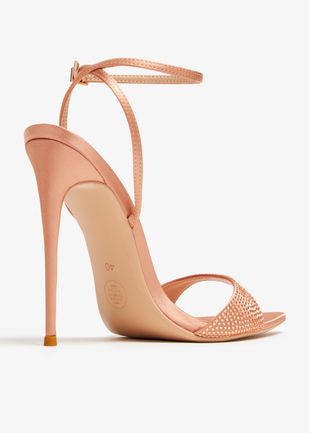 Femme LA GG satin heel sandals for Women - Pink in UAE | Level Shoes