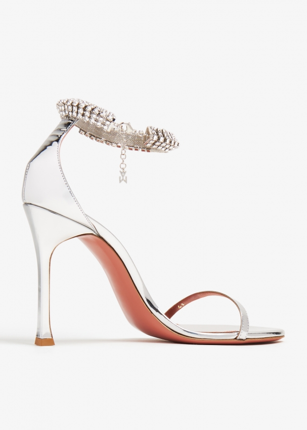 Amina Muaddi Iman sandals for Women - Silver in UAE | Level Shoes