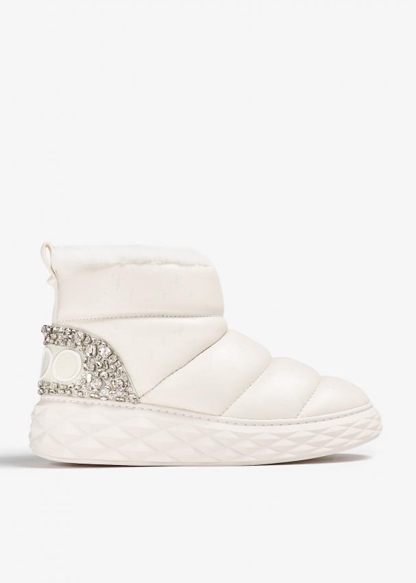 Jimmy Choo Xan monogram boots for Women - White in Bahrain | Level Shoes
