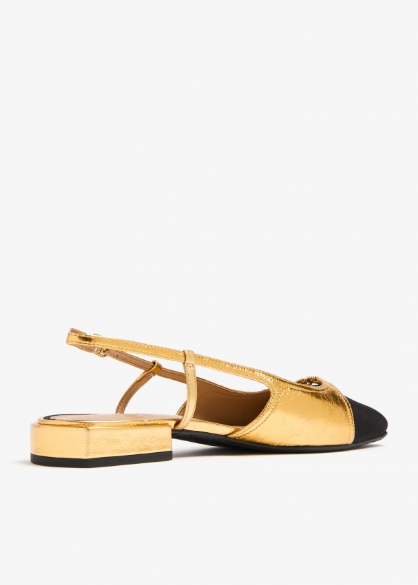 Sam Edelman Kara 2 slingback ballerinas for Women - Gold in UAE | Level ...