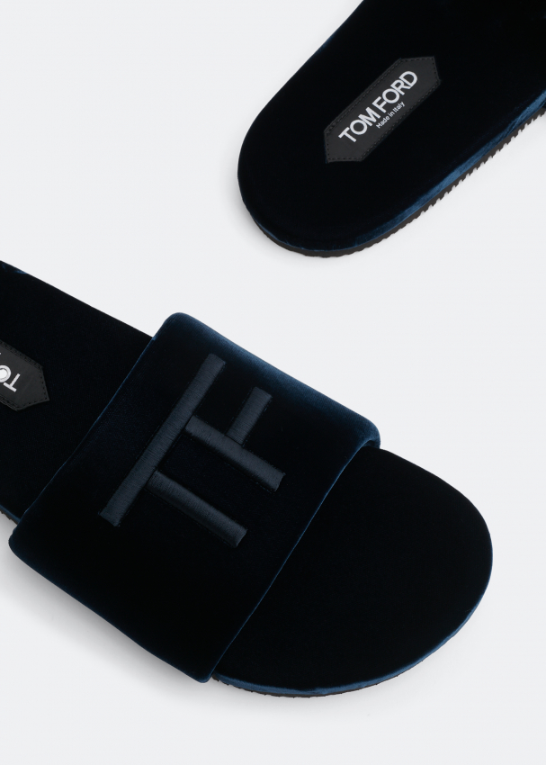 Tom Ford Harrison slippers for Men - Blue in UAE | Level Shoes