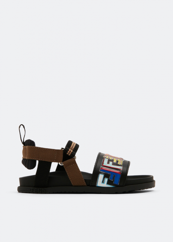 Fendi FF slingback sandals for Girl - Brown in KSA | Level Shoes