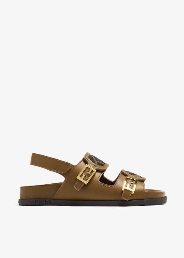 FENDI FF sandals for Boy - Brown in UAE | Level Shoes