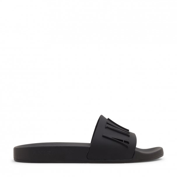AMIRI Logo pool slides for Men - Black in UAE | Level Shoes