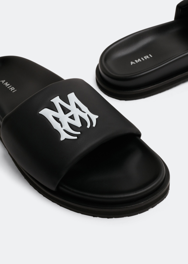 AMIRI Leather slides for Men - Black in UAE | Level Shoes