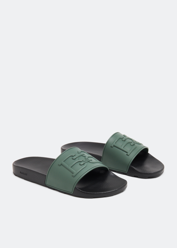 Bally Scotty slides for Men - Green in Qatar | Level Shoes