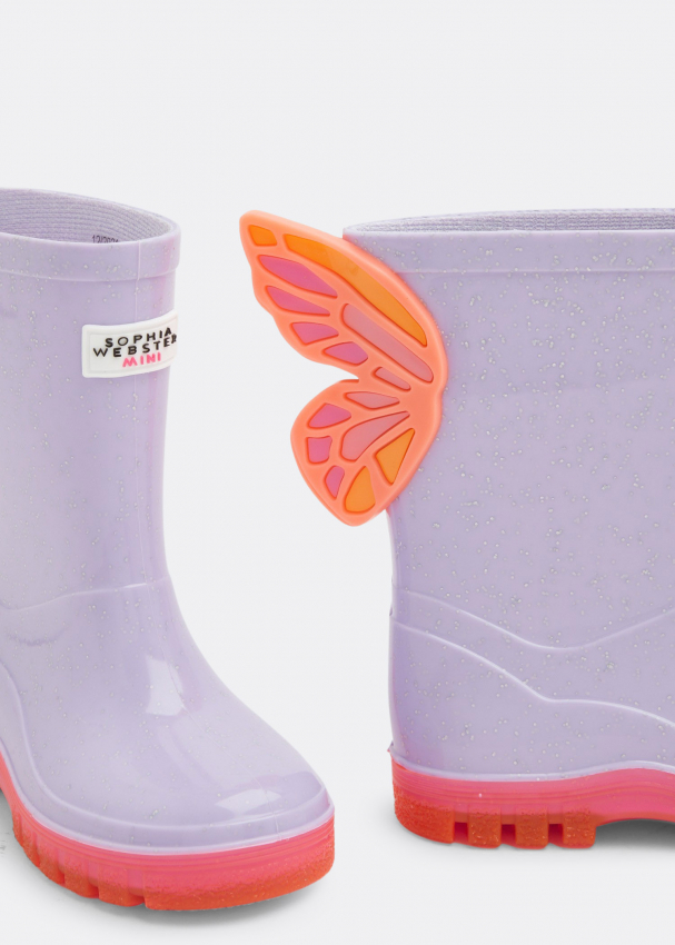 Sophia Webster Butterfly Welly boots for Girl - Purple in UAE | Level Shoes