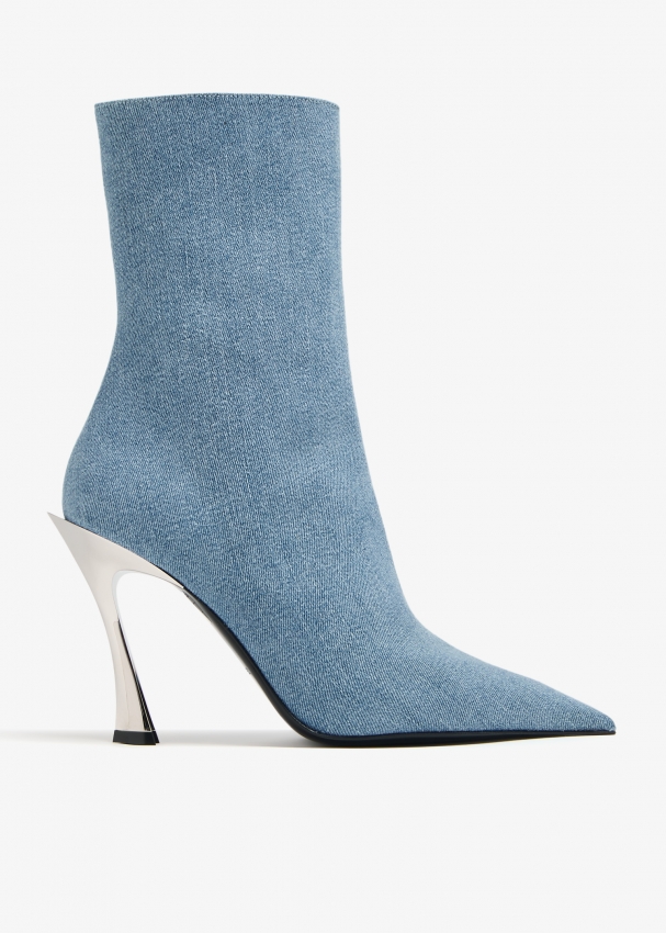 Mugler Denim ankle boots for Women - Blue in UAE | Level Shoes