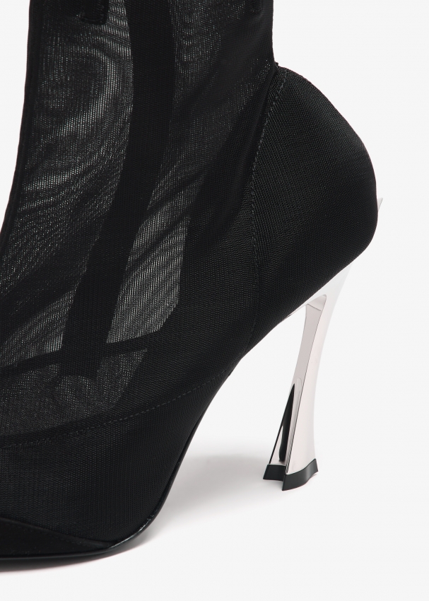 Mugler Mesh heel boots for Women - Black in KSA | Level Shoes