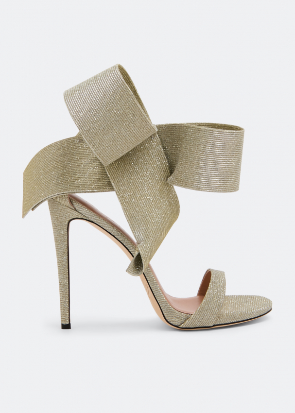 Aminah Abdul Jillil Bow open-toe sandals for Women - Gold in UAE ...