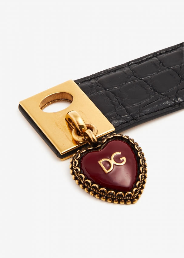 Dolce & Gabbana Pre-Loved Dauphine DG Heart bracelet for Women - Black ...
