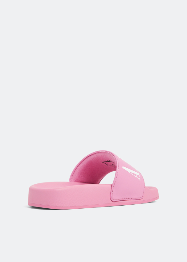 AMIRI Logo pool slides for Girl - Pink in UAE | Level Shoes