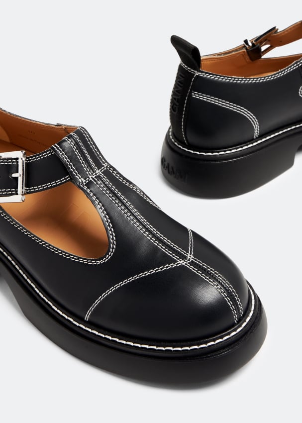 Ganni Everyday Buckle Mary Jane shoes for Women - Black in UAE | Level ...