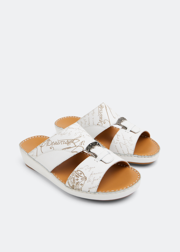 Berluti Dubai leather sandals for Men - White in KSA | Level Shoes