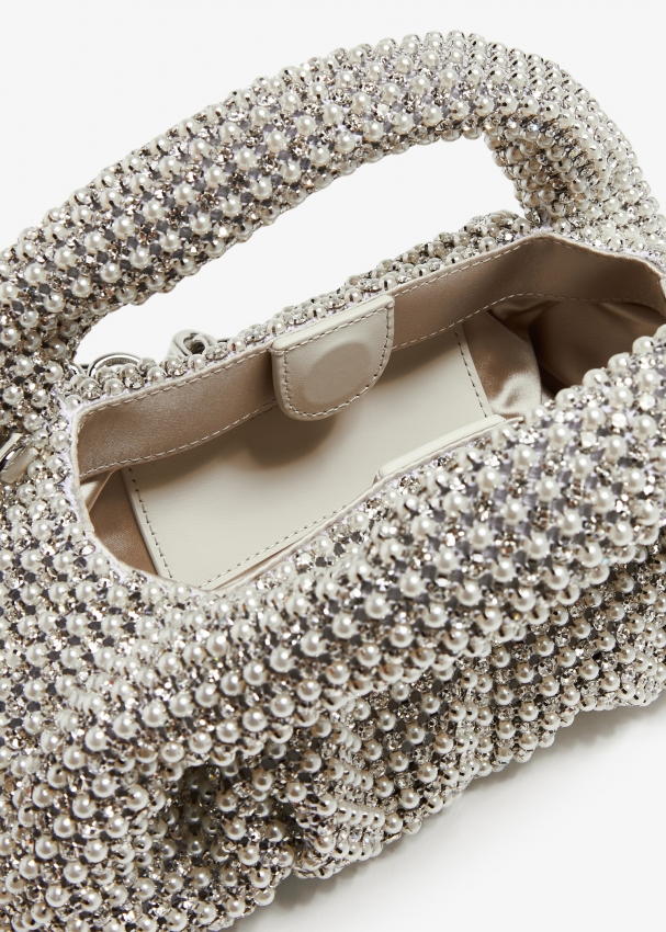 Stuart Weitzman The Moda Pearl mini tote bag for Women - Metallic in ...