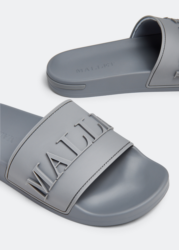 Mallet Split logo slides for Men - Grey in UAE | Level Shoes