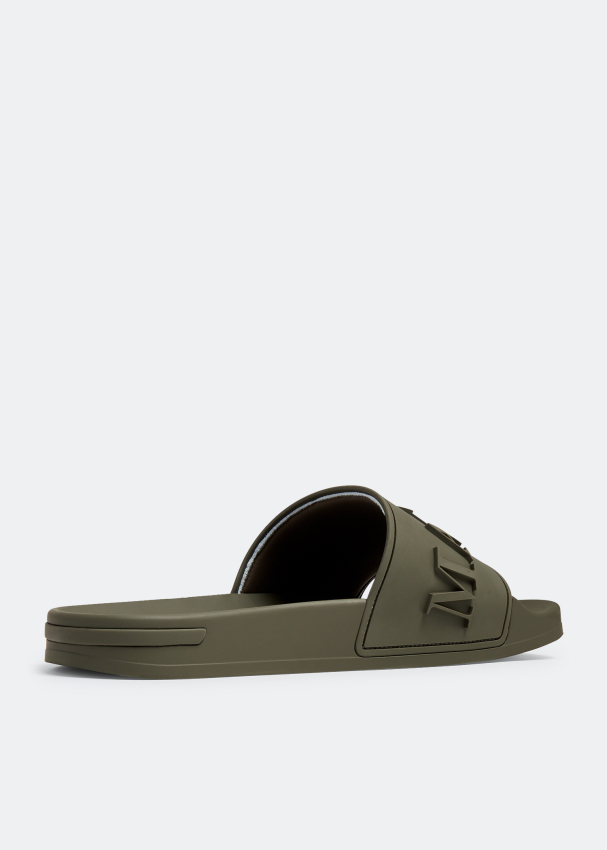 Mallet Split logo slides for Men - Green in UAE | Level Shoes