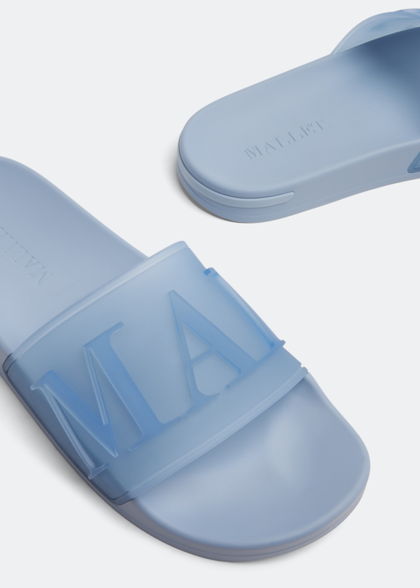 Mallet Split logo slides for Men - Blue in UAE | Level Shoes