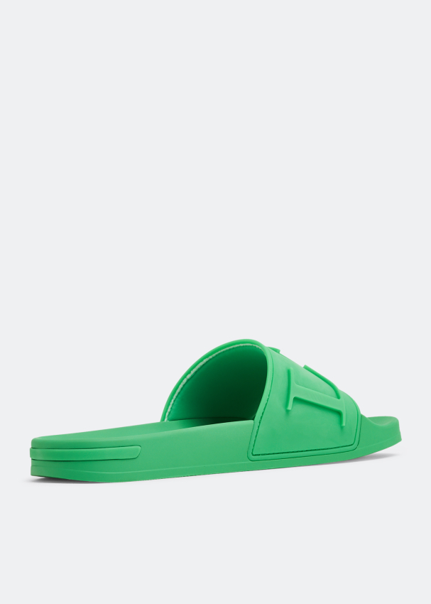 Mallet Split logo slides for Men - Green in UAE | Level Shoes