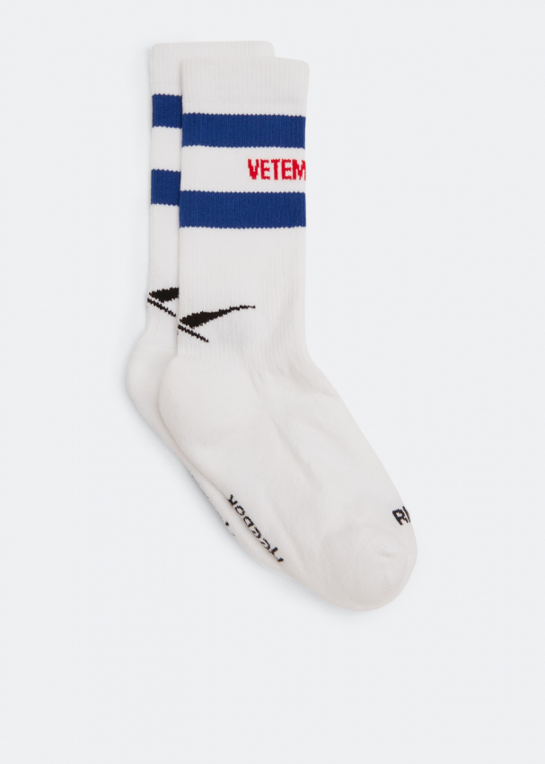 VETEMENTS Logo socks for Men - White in UAE | Level Shoes