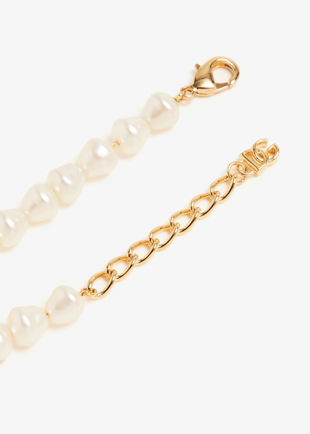 Dolce&Gabbana Pearls and DG logo link bracelet for Women - White in UAE ...